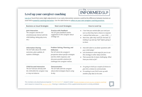 Simple strategies to level up your caregiver coaching