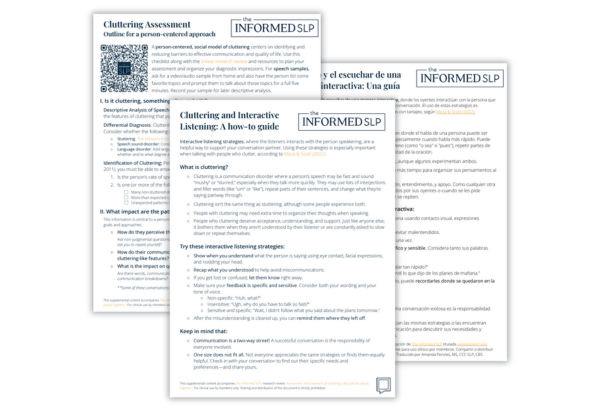 Assessment and treatment of cluttering: Let's pull the pieces together