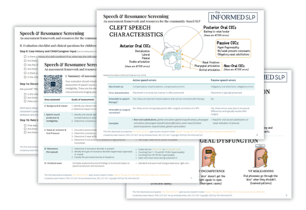 Speech therapy for cleft palate, Part One: Assessment and Referrals