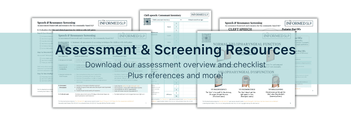 Speech therapy for cleft palate, Part One: Assessment and Referrals