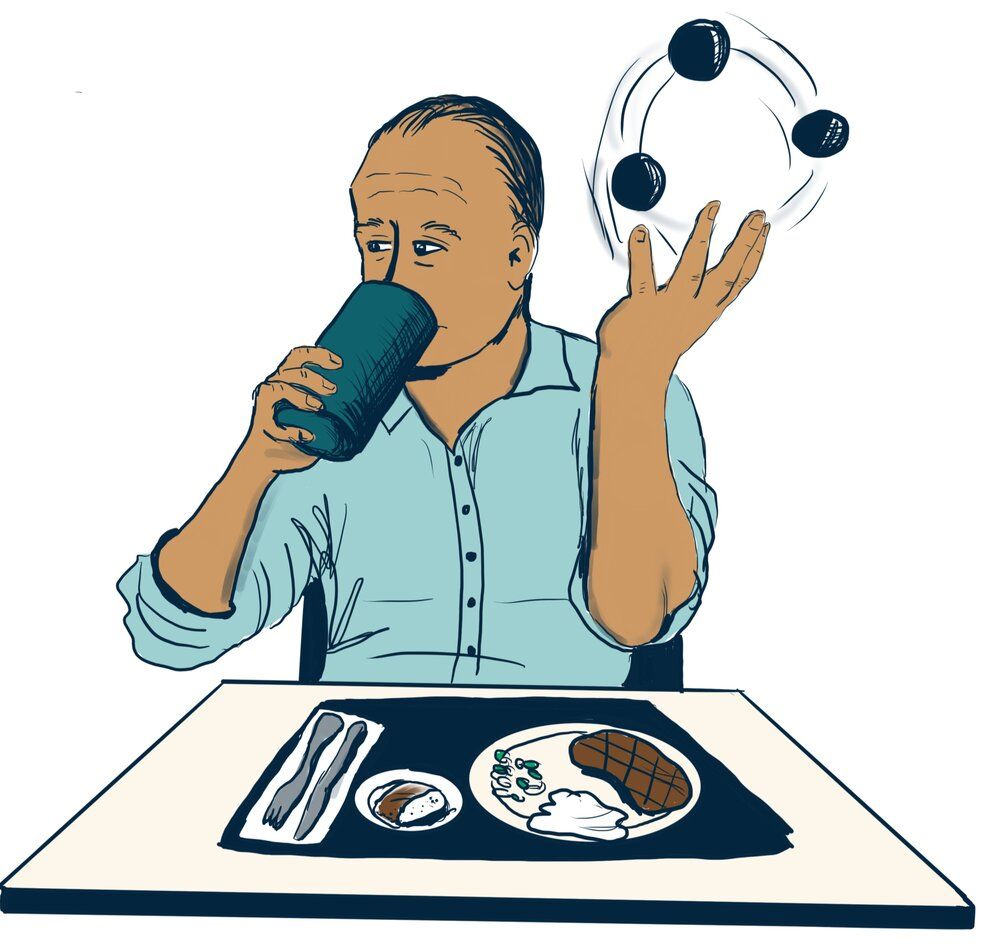 Multitasking while swallowing? Wait, let me check my…