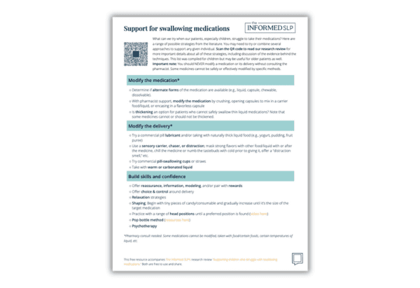 Supporting children who struggle with swallowing medications